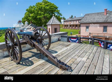 Historic Fort Mackinac On The Resort Island Of Mackinac Island In