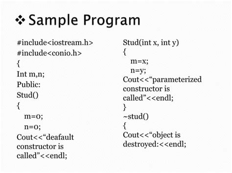 Constructor And Destructor Ppt