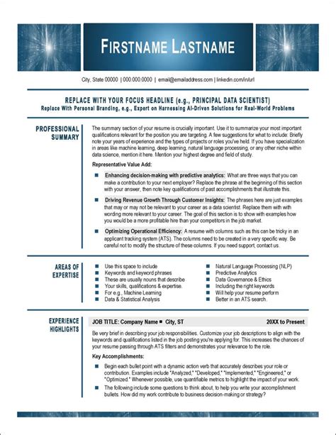Data Driven Resume Template In 2024