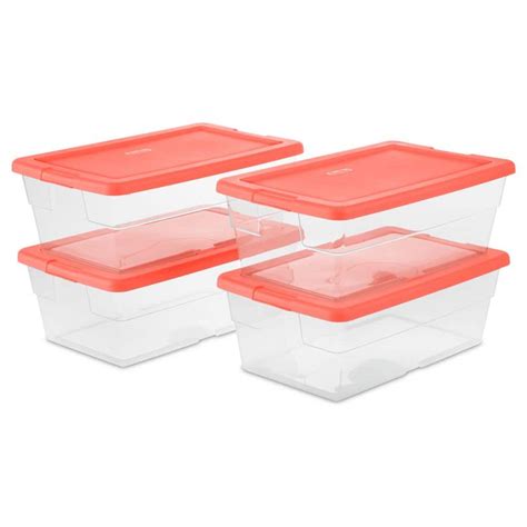 Sterilite 6 Qt Storage Box Set Of 4 16416u96 The Home Depot