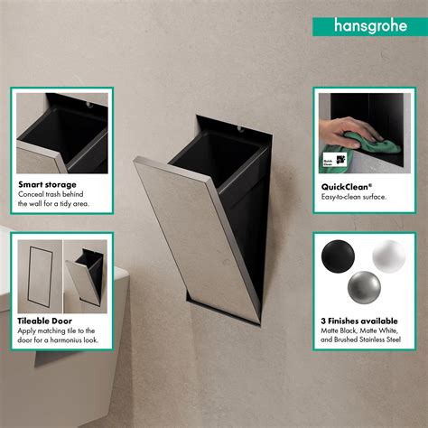 Xtrastoris Rock Recessed Trash Bin With Shelf And Tileable Door Trash