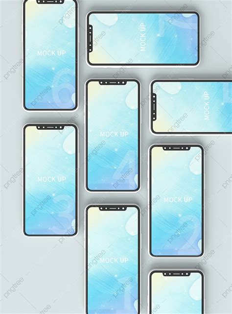 production of original 3d multiple mobile phone ui prototypes template