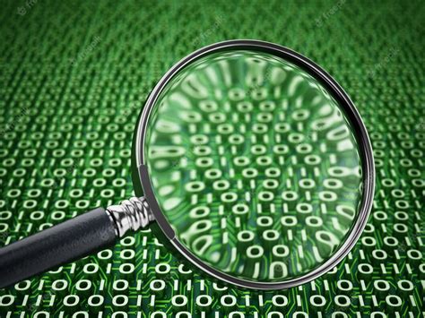 Premium Photo Magnifying Glass On Binary Code Against Green