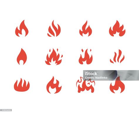 해 평면 문양 아이콘 불꽃 모양 실루엣 모닥불 벡터 일러스트 레이 션 가연성 경고 표시 붉은 색 가연성에 대한 스톡 벡터 아트 및 기타 이미지 Istock