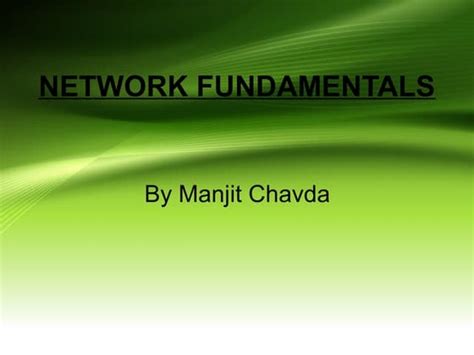 An Introduction To Networking Ppt