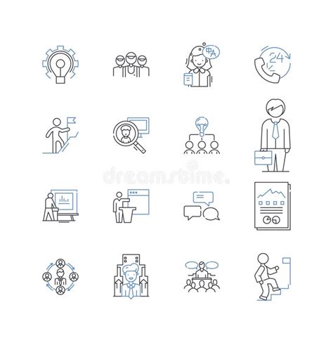 Staff Connection Line Icons Collection Collaboration Communication Engagement Unity