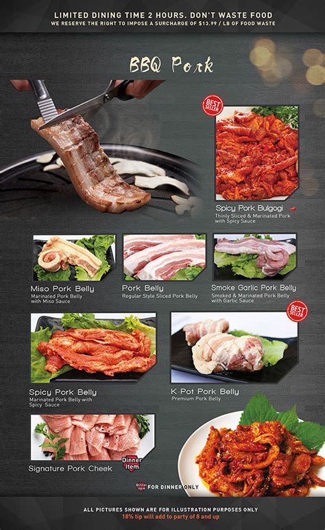 Menu Kpot Korean Bbq Menu Pork Menu Pork Belly Smoked