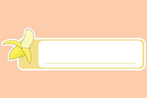 Cute Name Tag Label Sticker With Fruit Illustration Vector Art At Vecteezy