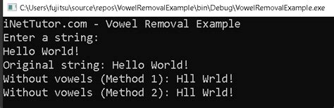 remove vowels in string using c