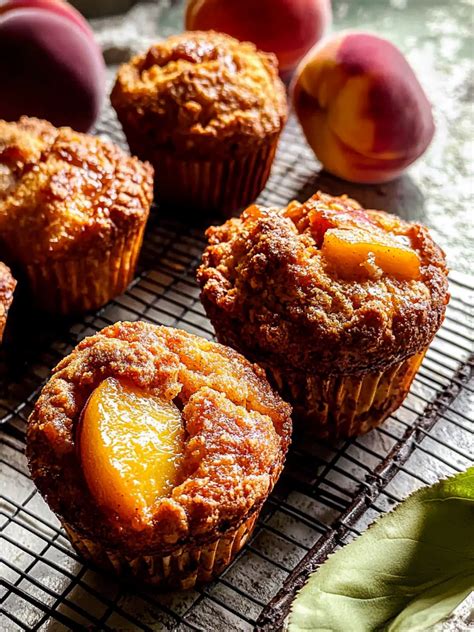Irresistible Jumbo Caramel Peach Cobbler Muffins Recipe
