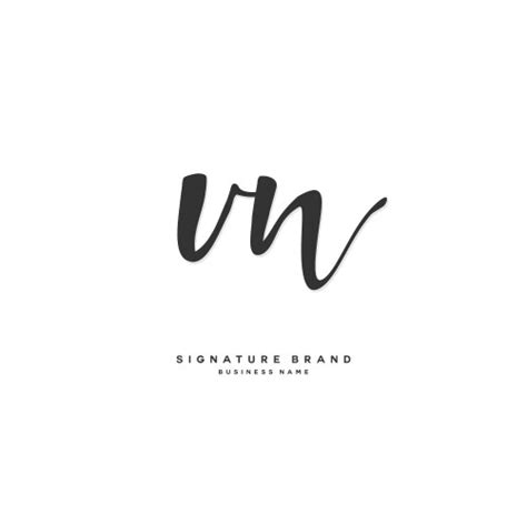 V N Vn Initial Letter Handwriting And Signature Vector Image