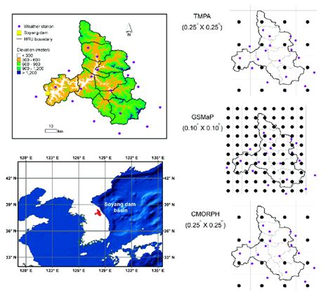 location elevation and hydrologic response unit hru boundaries of