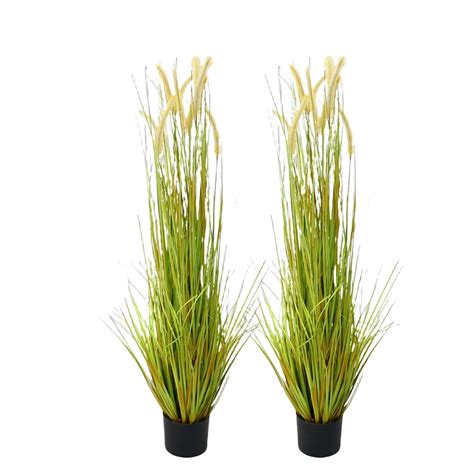 2 Pack Artificial Grass Plants 47 Tall Artificial Horsetail Grass