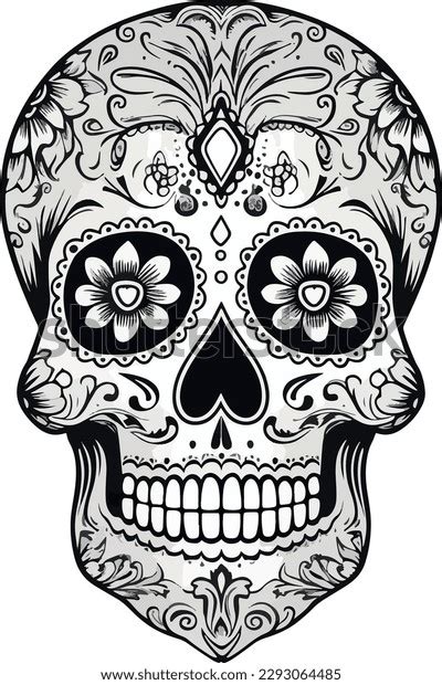 Sugar Skulls Day Dead Skull Isolated Stock Vector Royalty Free
