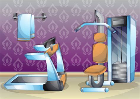 矢量卡通插图图片 矢量运动杠铃元素的健身房擦互通素材 高清图片 摄影照片 寻图免费打包下载