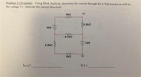 Solved Problem 2 10 Points Using Mesh Analysis Determine