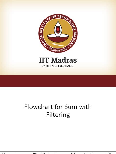 Lecture 15 Flowchart For Sum With Filtering Pdf
