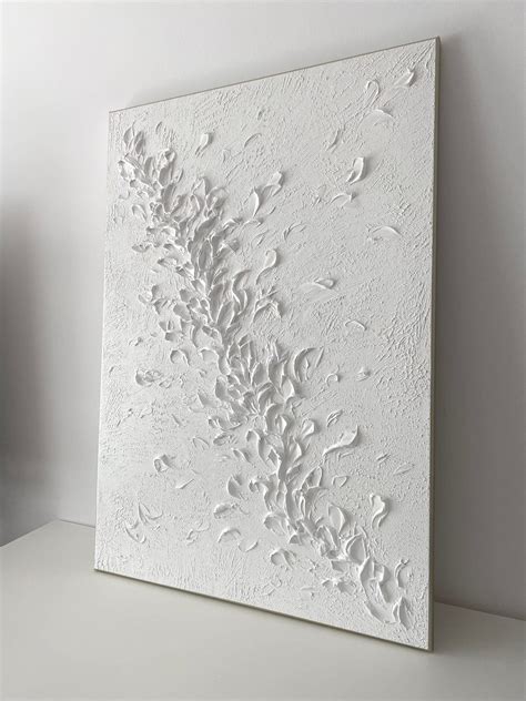 White Textured Painting Large 3d Wall Art Etsy Wall Art Wall Art