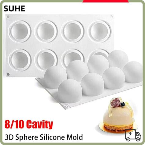 Suhe 1 ชิ้น Pastry เครื่องมือ Diy สีขาวทรงกลมแม่พิมพ์ซิลิโคน Ball Shape 810 Cavity เค้กตกแต่ง
