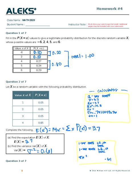 Homework 4 Aleks © 2 0 2 1 M C G Ra W H I L L L L C A L L R I G H