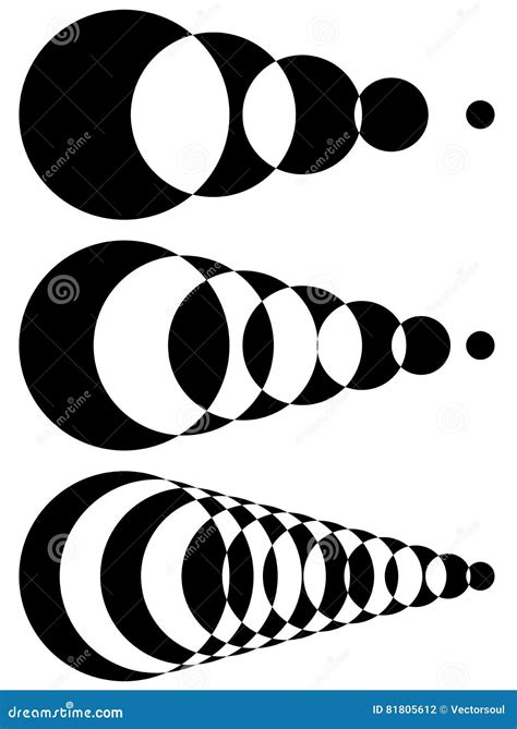 Blended Intersecting Shapes Set Of 3 Intensity Abstract Monochromatic