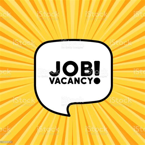 작업 공석 텍스트가있는 음성 거품 우리는 사인 배너를 고용하고 있습니다 붐 복고풍 만화 스타일 팝 아트 스타일 비즈니스 및 광고에 대한 벡터 라인 아이콘 개념에 대한 스톡