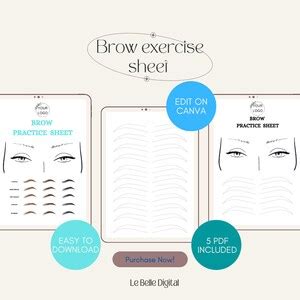 Brow Exercise Editable Brow Mapping Microblading Practice Mapping Practice Brow Practice