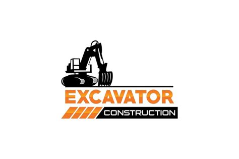 건설 회사에 대한 굴삭기 로고 템플릿 벡터 중장비 로고 벡터 프리미엄 벡터