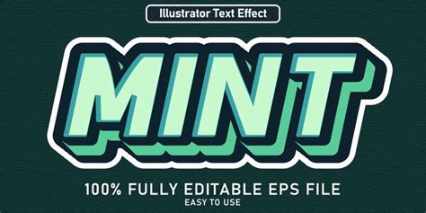 premium vector edit table text effect mint