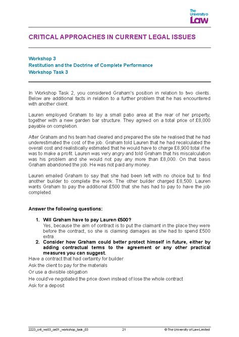 Critical App Unit 3 Task 3 Critical Approaches In Current Legal