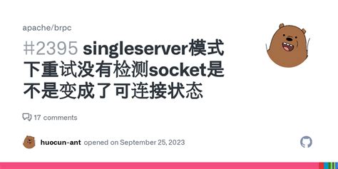 Singleserver模式下重试没有检测socket是不是变成了可连接状态 · Issue 2395 · Apachebrpc · Github