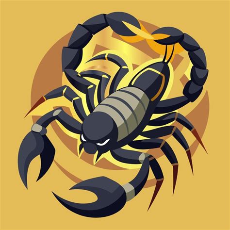A Black Scorpion With A Yellow Background That Says Scorpion Premium
