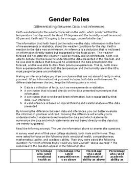 Psychology Gender Roles Critical Thinking Reading Comprehension