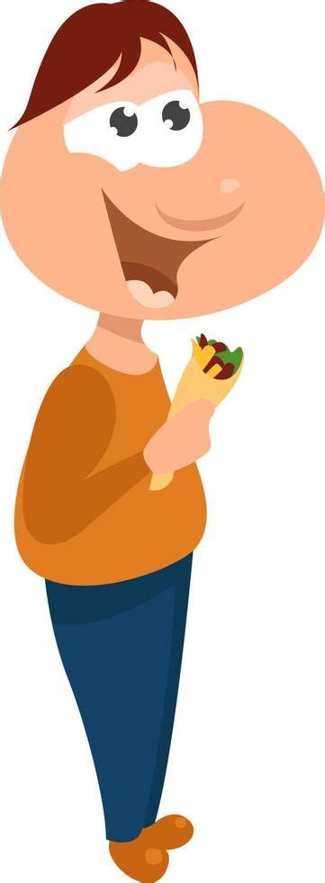 Man Eating Illustration Vector On White Background Vector Art At Vecteezy