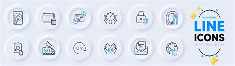 웹 앱용 가짜 뉴스 Hdd 및 스마일 라인 아이콘 픽토그램 아이콘입니다 벡터 검사 보기에 대한 스톡 벡터 아트 및 기타 이미지