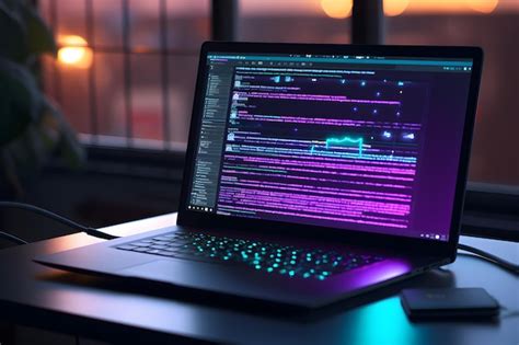 Um Laptop De Codificação Mostra O Código Na Tela Uma Visualização Um Laptop De Codificação Mostra O Código Na Tela Uma Visualização