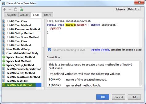 Java Intellij Customize Naming Of Generated Test Methods Stack