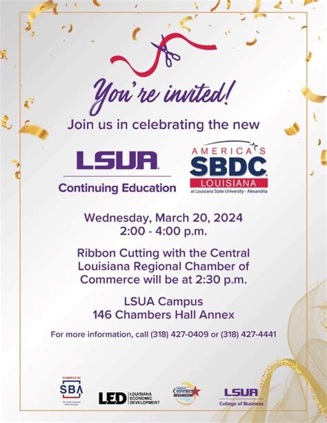 Ribbon Cutting Ceremony Of The New Lsbdc At Lsua And Lsua Continung Education Center Explore