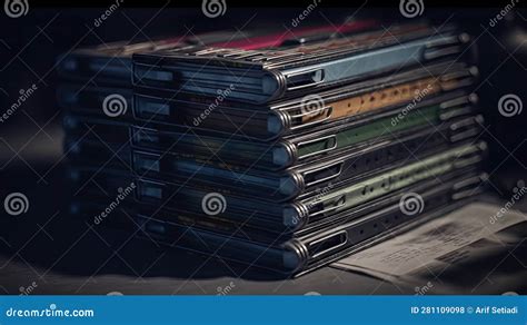 A Stack Of Binders With Dividers And Folders Inside High Stock