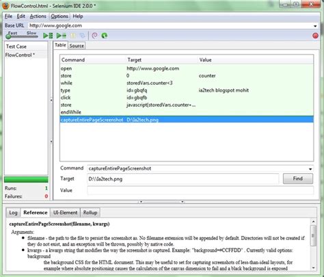 Its All About Technology Ia2Tech Selenium IDE Capture ScreenShot