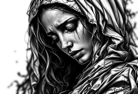 Weeping Virgin Mary Tattoo Tattoo Idea Tattoosai
