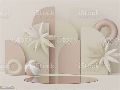 3d 연단은 여름 개념으로 제품 프레젠테이션을 의미합니다 화장품 광고를위한 받침대 플랫폼 0명에 대한 스톡 사진 및 기타 이미지