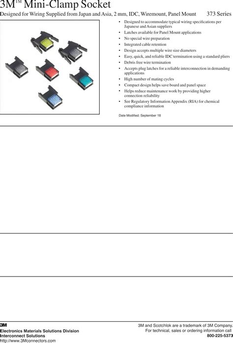 373 Series Mini Clamp Socket Datasheet By 3M Digi Key Electronics