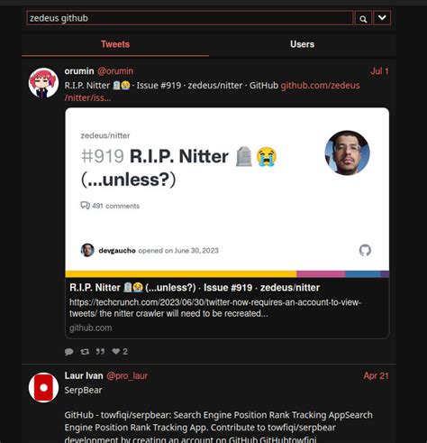 Search Doesn T Work Again Issue Zedeus Nitter Github