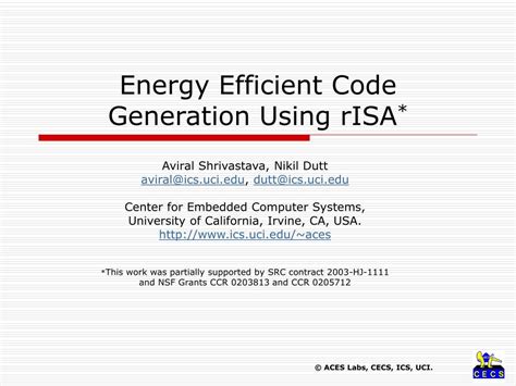 Ppt Energy Efficient Code Generation Using Risa Powerpoint Presentation Id6249376