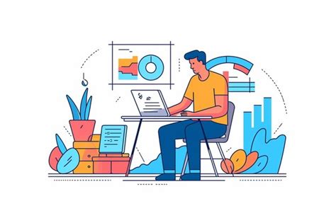 Premium Photo A Man Sitting At A Desk With A Laptop Computer In Front Of Him Generative Ai