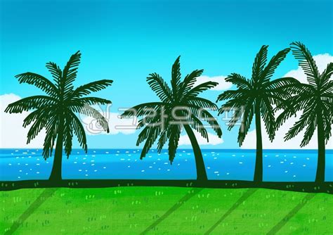야자수 열대식물 열대지방 바다 바닷가 사진이미지일러스트캘리그라피 Janeja08작가