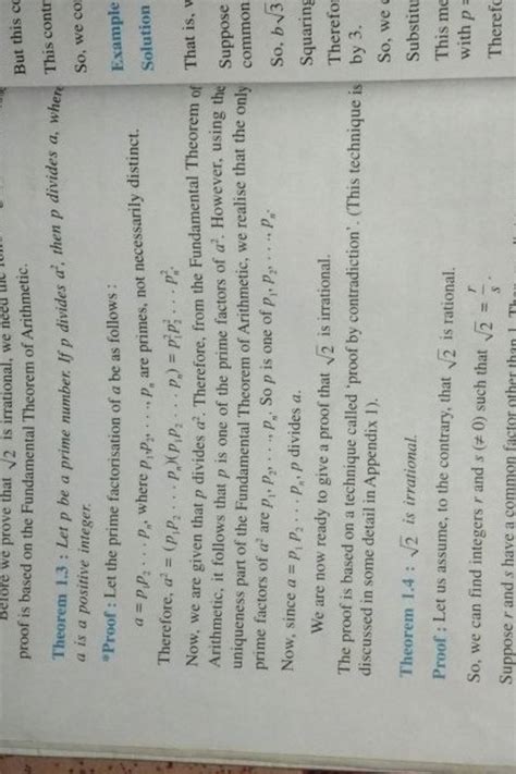 Proof Is Based On The Fundamental Theorem Of Arithmetic Theorem 13 Le