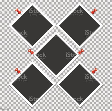 회색 배경에 핀 사진 프레임입니다 벡터 일러스트 레이 션 검은색에 대한 스톡 벡터 아트 및 기타 이미지 검은색 공란