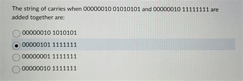 Solved For Computer Organization Classthe String Of Carries